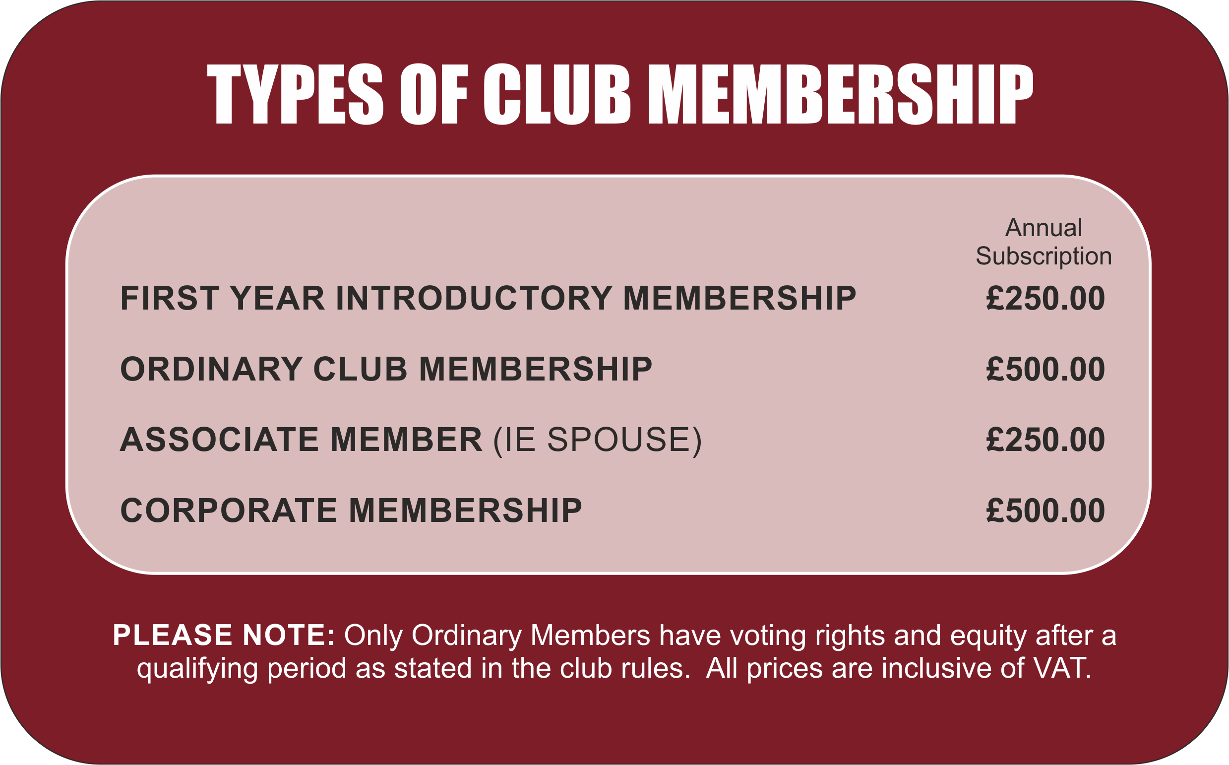 Club Membership - Northampton and County Club